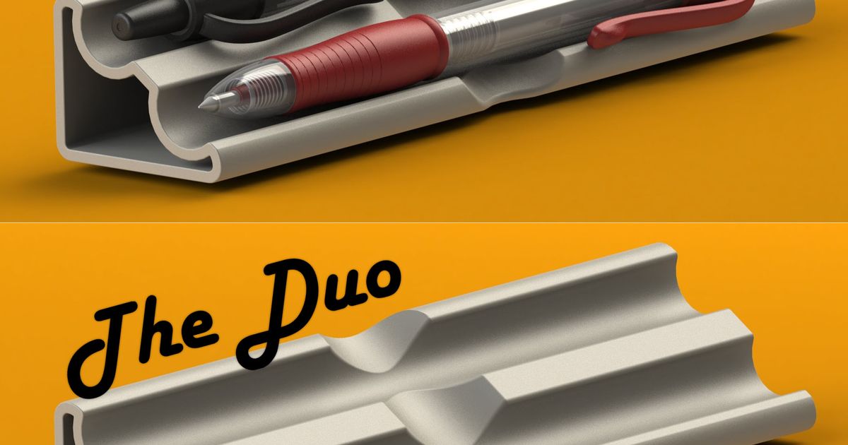 Pen/Pencil Stand - The Duo by moxy | Download free STL model ...
