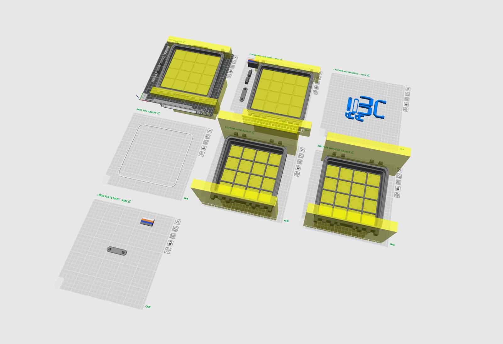4x4 Gridfinity Box For Stuff (BFS) - 16 BIN 6U Version 3.3 - Ender3 ...