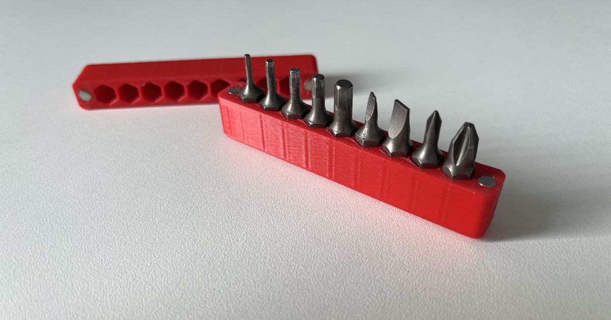 Compact EDC Screwdriver Bit Box (1/4 inch, 9 Slots) by eliobou ...