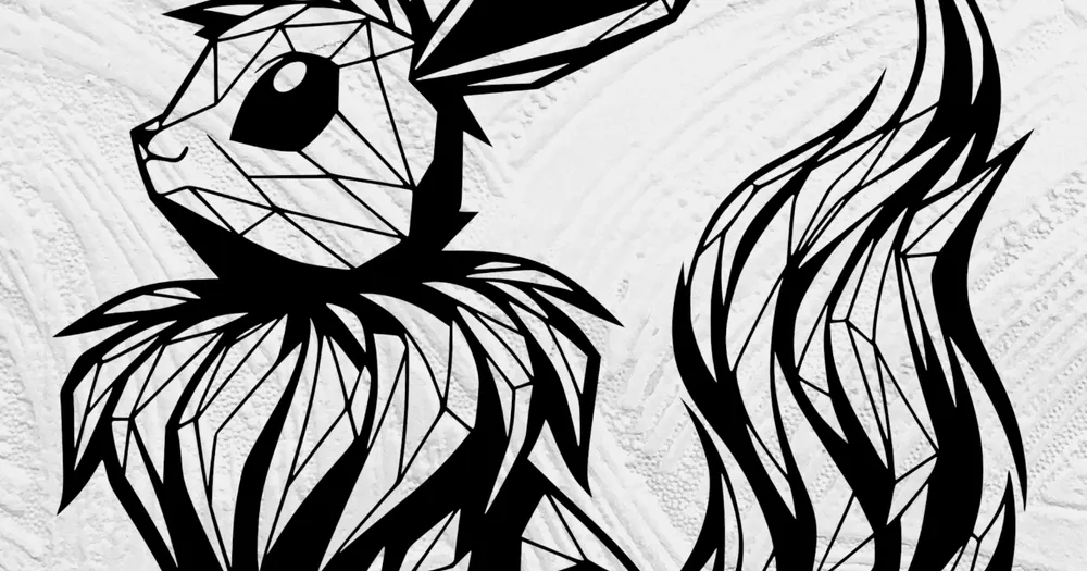 Flowing Line Art Eevee by The line art guy | Download free STL model ...