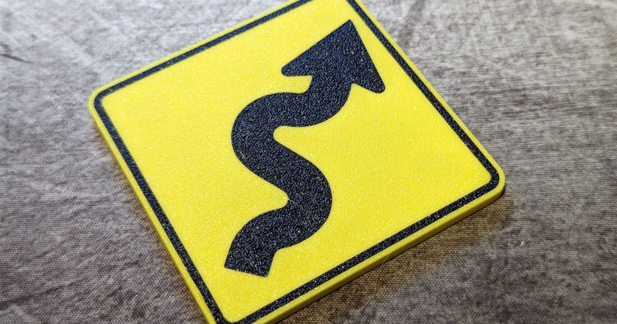 Winding Road US Road Sign Magnet by PLAUK | Download free STL model ...