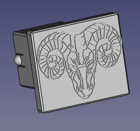 Hitch Receiver Cover Ram by JollyRogerX | Download free STL model ...