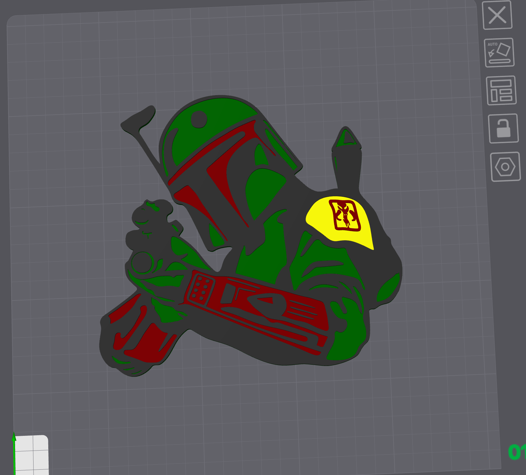 Boba Fett Colored Cake Topper by Joey | Download free STL model ...