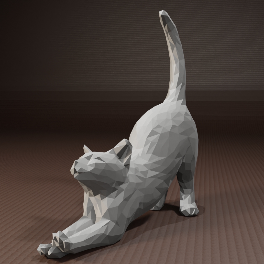 Low Poly Cat scratch - Sculpture by Maker81 | Download free STL model ...