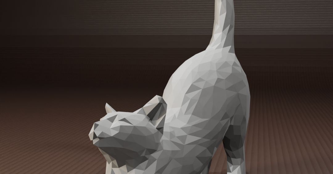 Low Poly Cat scratch - Sculpture by Maker81 | Download free STL model ...
