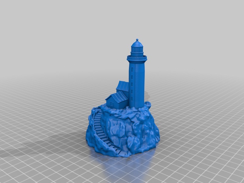 Kijai lighthouse on a rock exploded by Jeff | Download free STL model ...