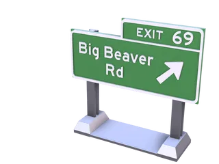 Michigan - Troy, MI - Big Beaver Rd Exit 69 Sign by BXCWorks | Download ...