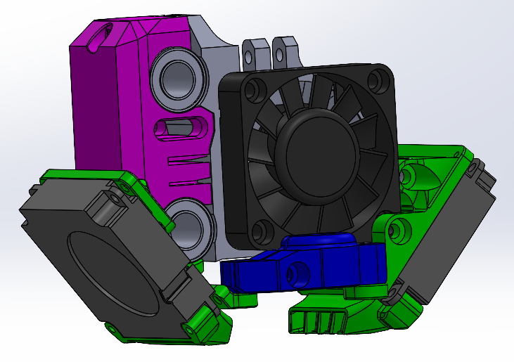 Revo Prusa Mini Dual 4010 Part Cooling Fans Adapted From Annex K3 By