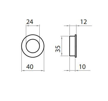 Round sliding door flush handle - Maniglia incasso tonda mm.40 by ...