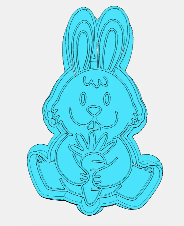 rabbit cookie cutter stamp by pantevi _ | Download free STL model ...