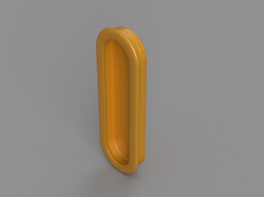 Rounded sliding door flush handle 40x120 mm. - Maniglia ad incasso por ...