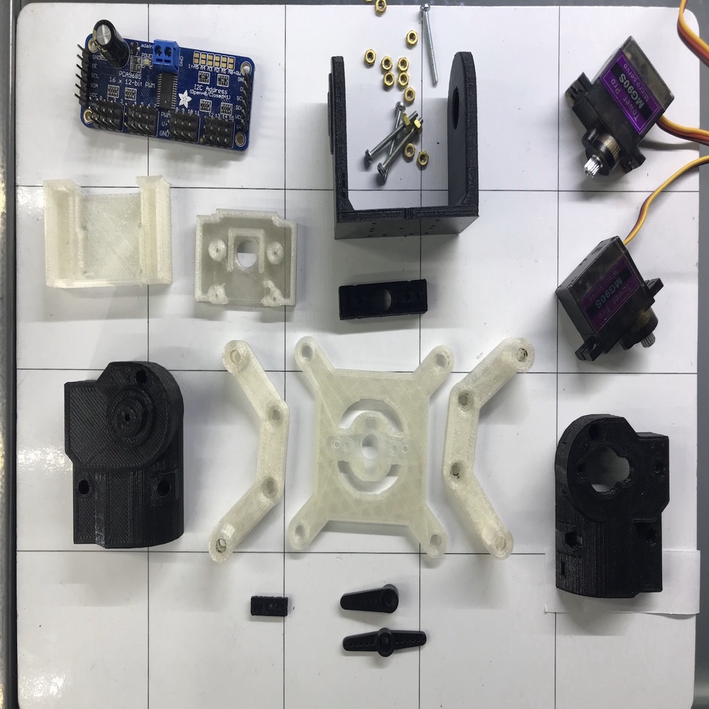Raspicam Pan/Tilt for MG90 servos by Charlie Gallo | Download free STL ...