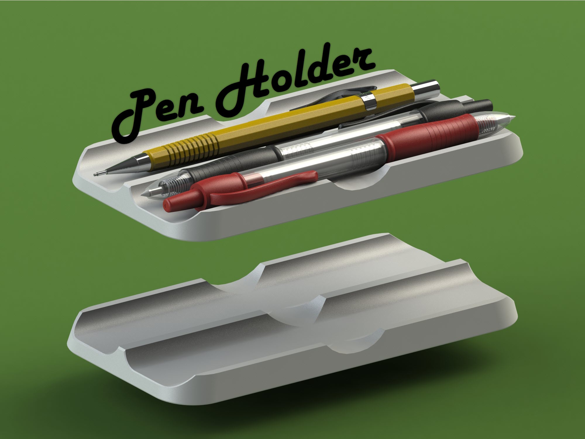 Pen Holder - Holds 4x Pens or Pencils by moxy | Download free STL model ...