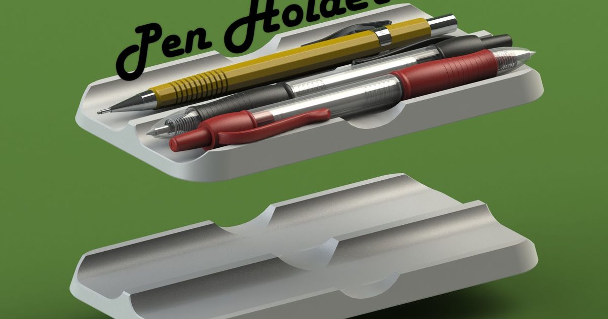 Pen Holder - Holds 4x Pens or Pencils by moxy | Download free STL model ...