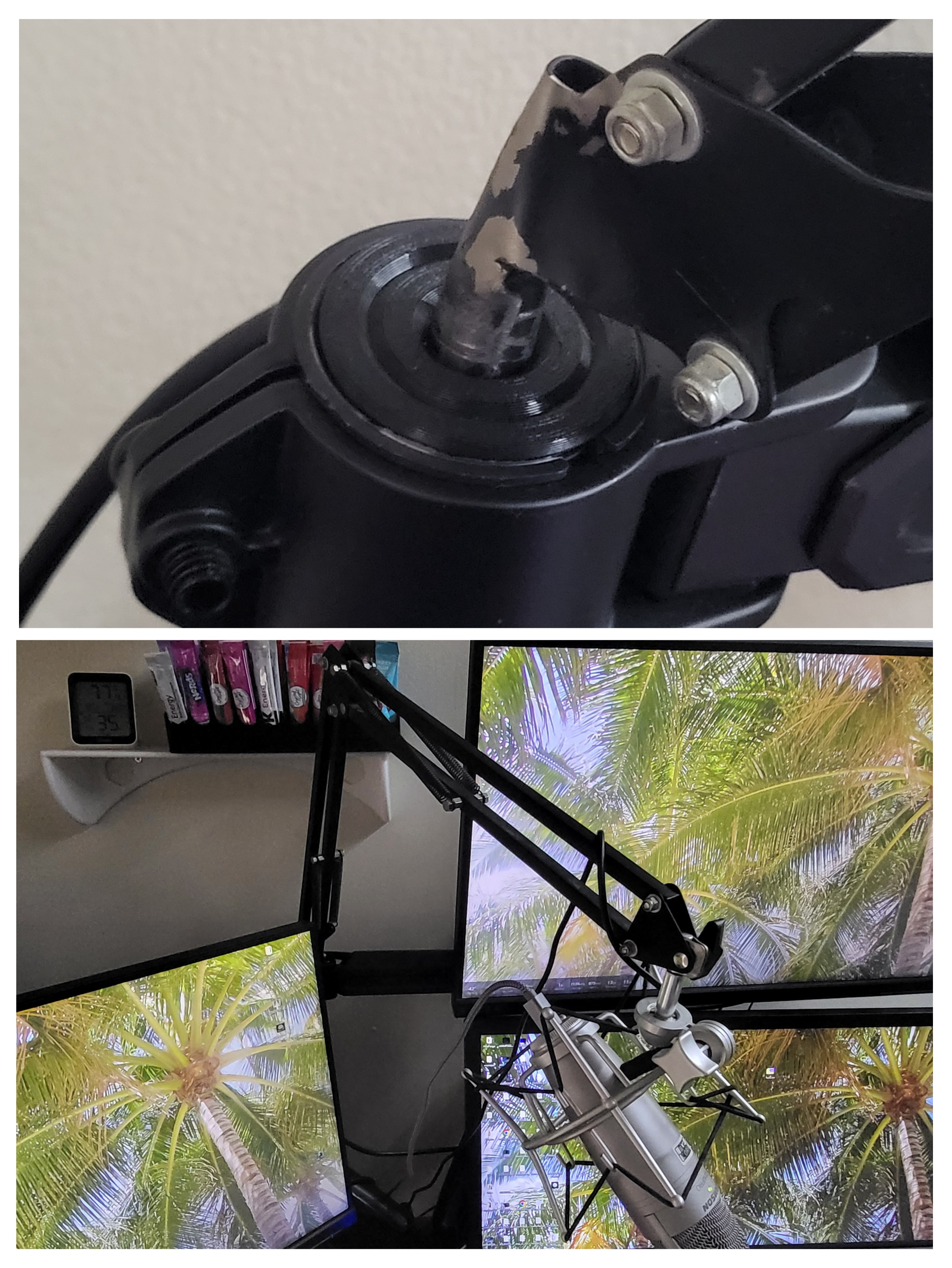 Monitor Arm Mounting Tube Mic Stand by mozWORLD | Download free STL ...