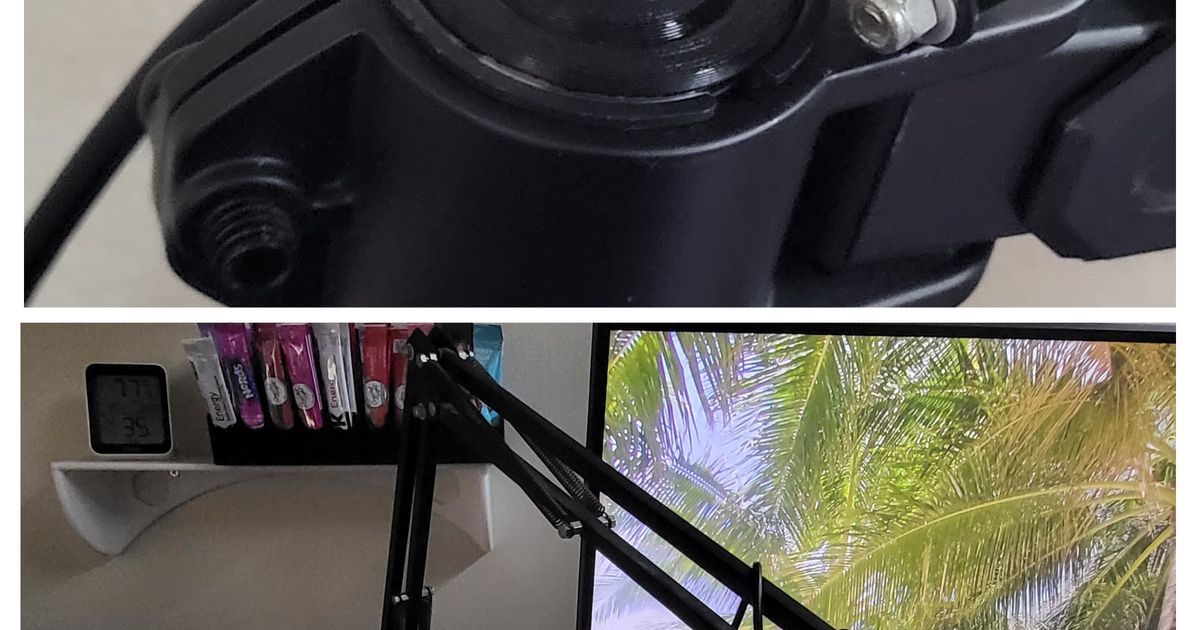 Monitor Arm Mounting Tube Mic Stand by mozWORLD | Download free STL ...