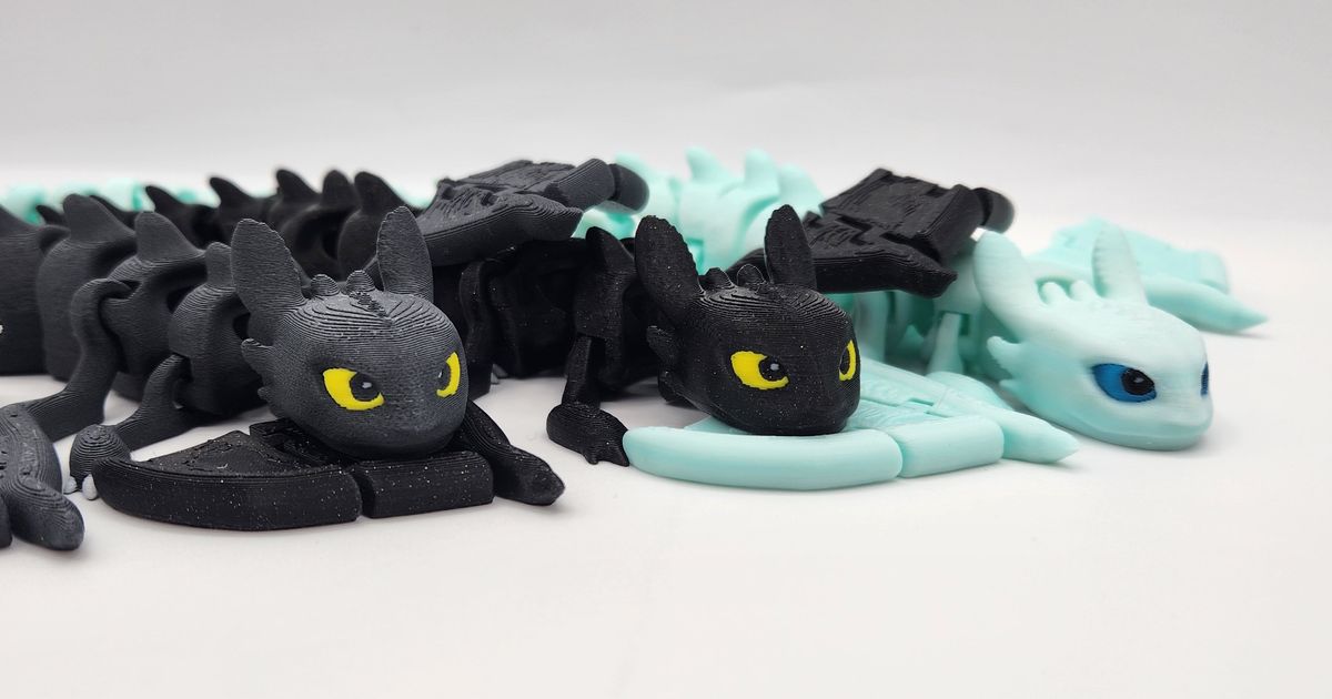 FLEXI TOOTHLESS & LIGHT FURY by FilliFuu | Printables Store