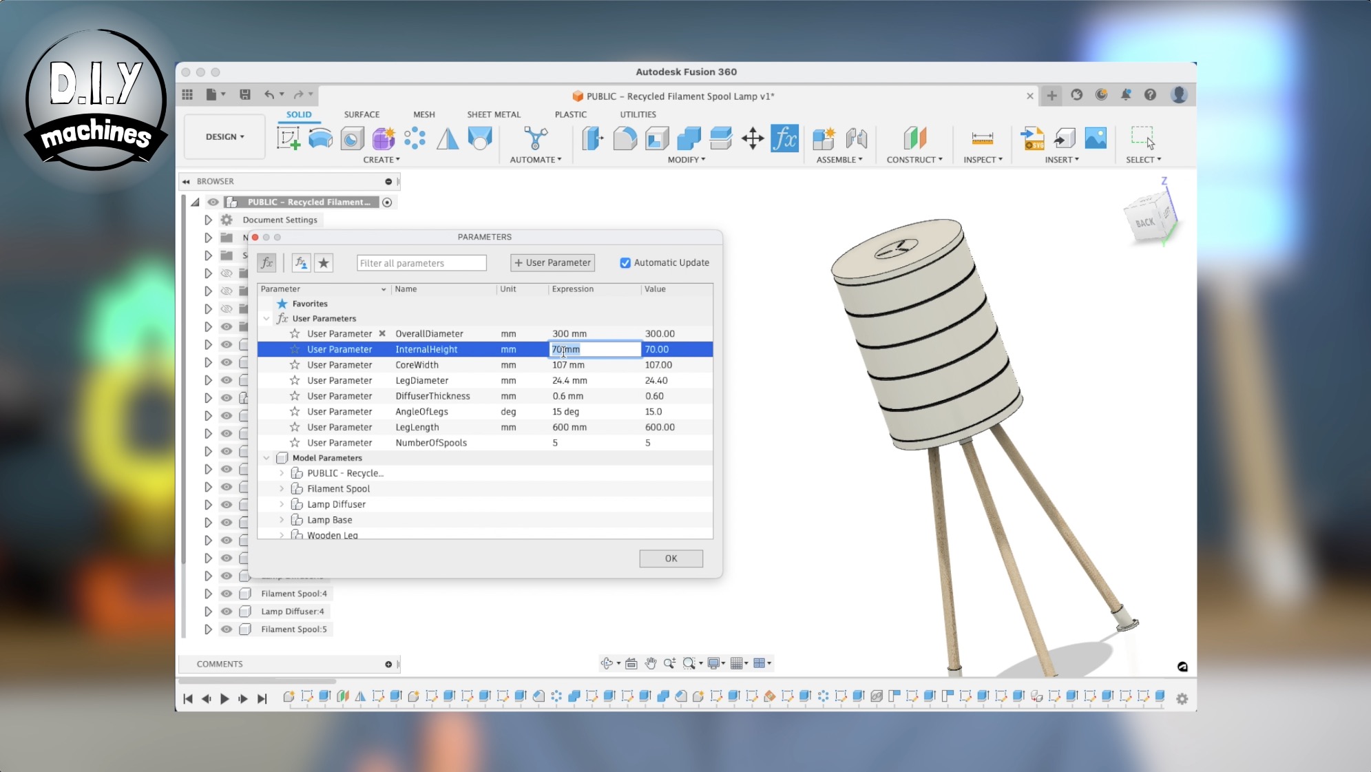 Make a WiFi SMART LAMP from Empty Spools by DIY Machines | Download free STL model | Printables.com