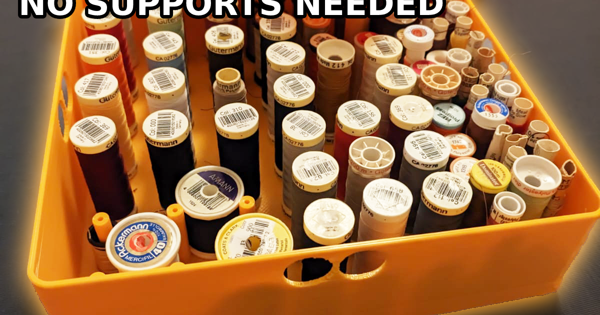 Sewing Thread Spools Storage Box [>80 spools, 21.5x21.5 cm] by BroknP ...