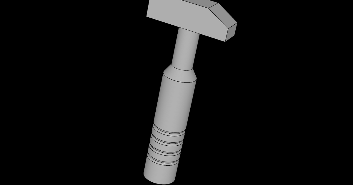 Lego Compatible (604547.dat) Minifig Tool Hammer with 3-Rib Handle by ...