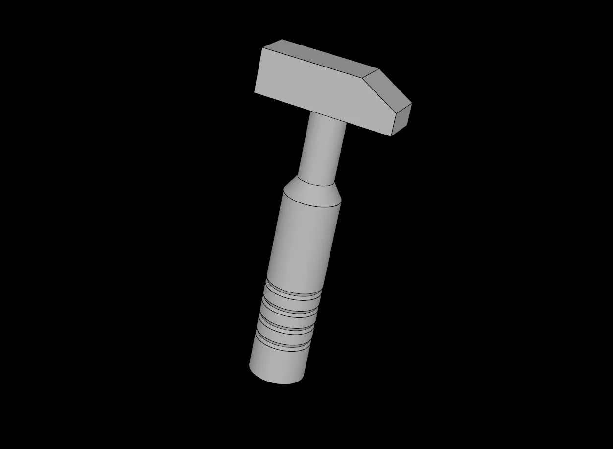 Lego Compatible (604547.dat) Minifig Tool Hammer with 3-Rib Handle by ...