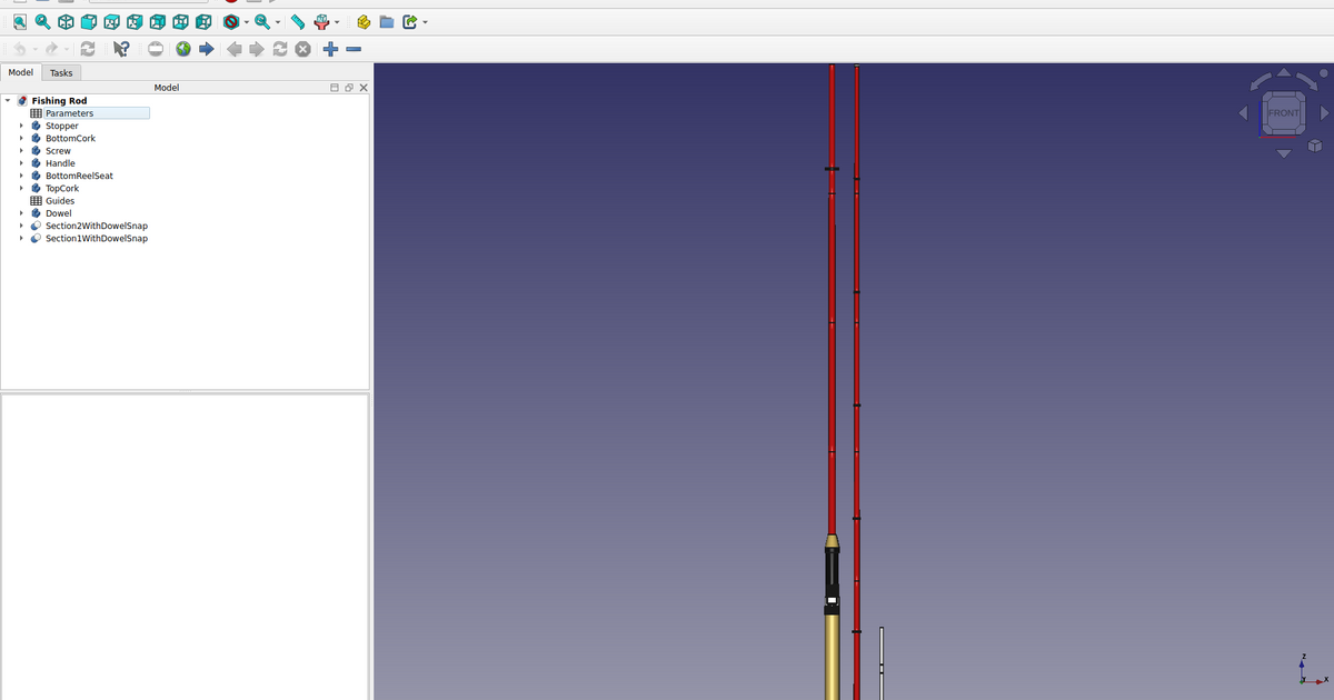 2 piece fishing rod (parametric project files) por Hassan Saleh ...