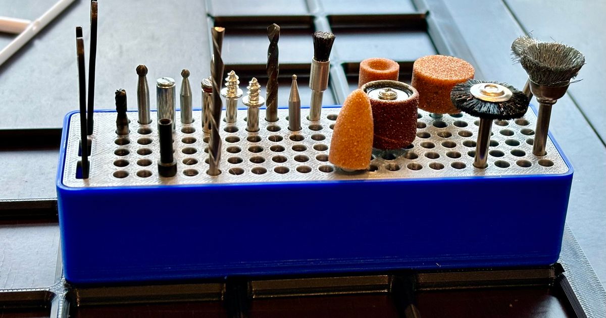 Gridfinity Dremel bit & wrench storage - raised by 5SixPhoto | Download free STL model ...
