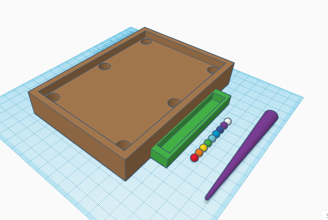 Simple Pool Table (9 balls) by MeNameJake | Download free STL model ... Simple Pool Table (9 balls) by MeNameJake | Download free STL model ...