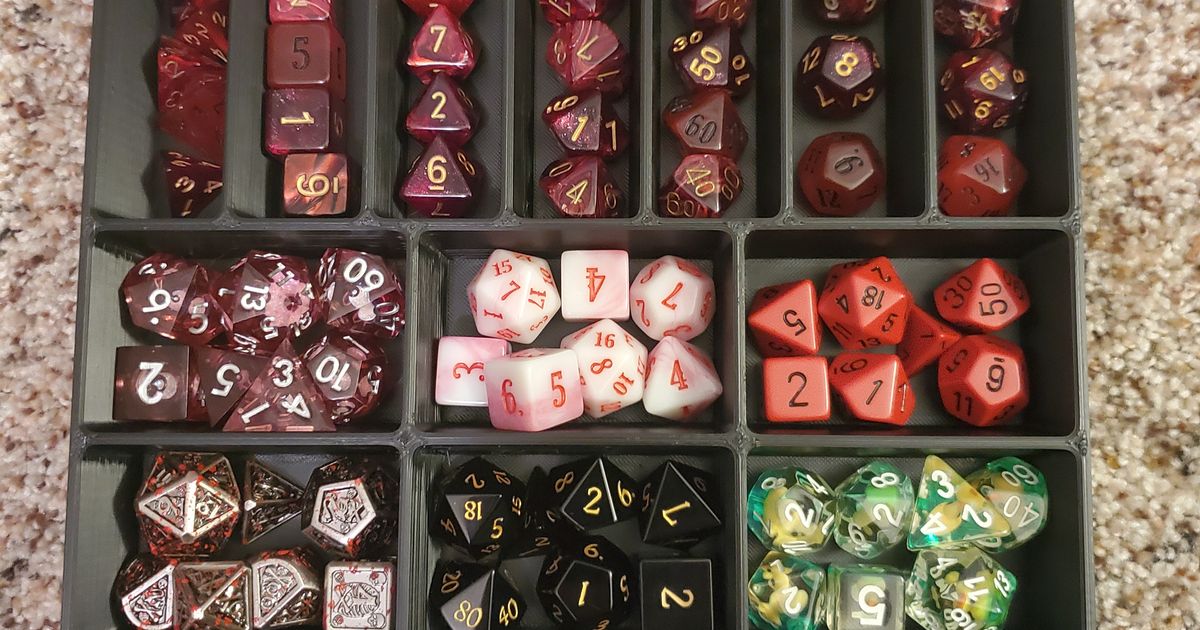 Dice Organizer Tray (Large Format) by rpkempland | Download free STL ...