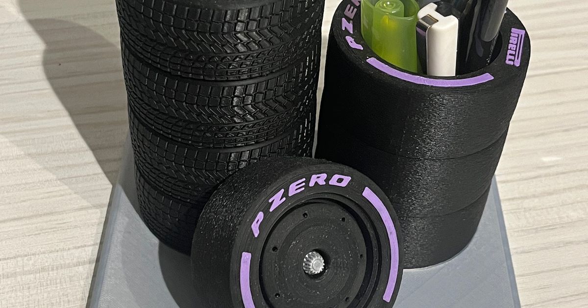 F1 tire rack pencil/pen holder by jamie xu | Download free STL model ...