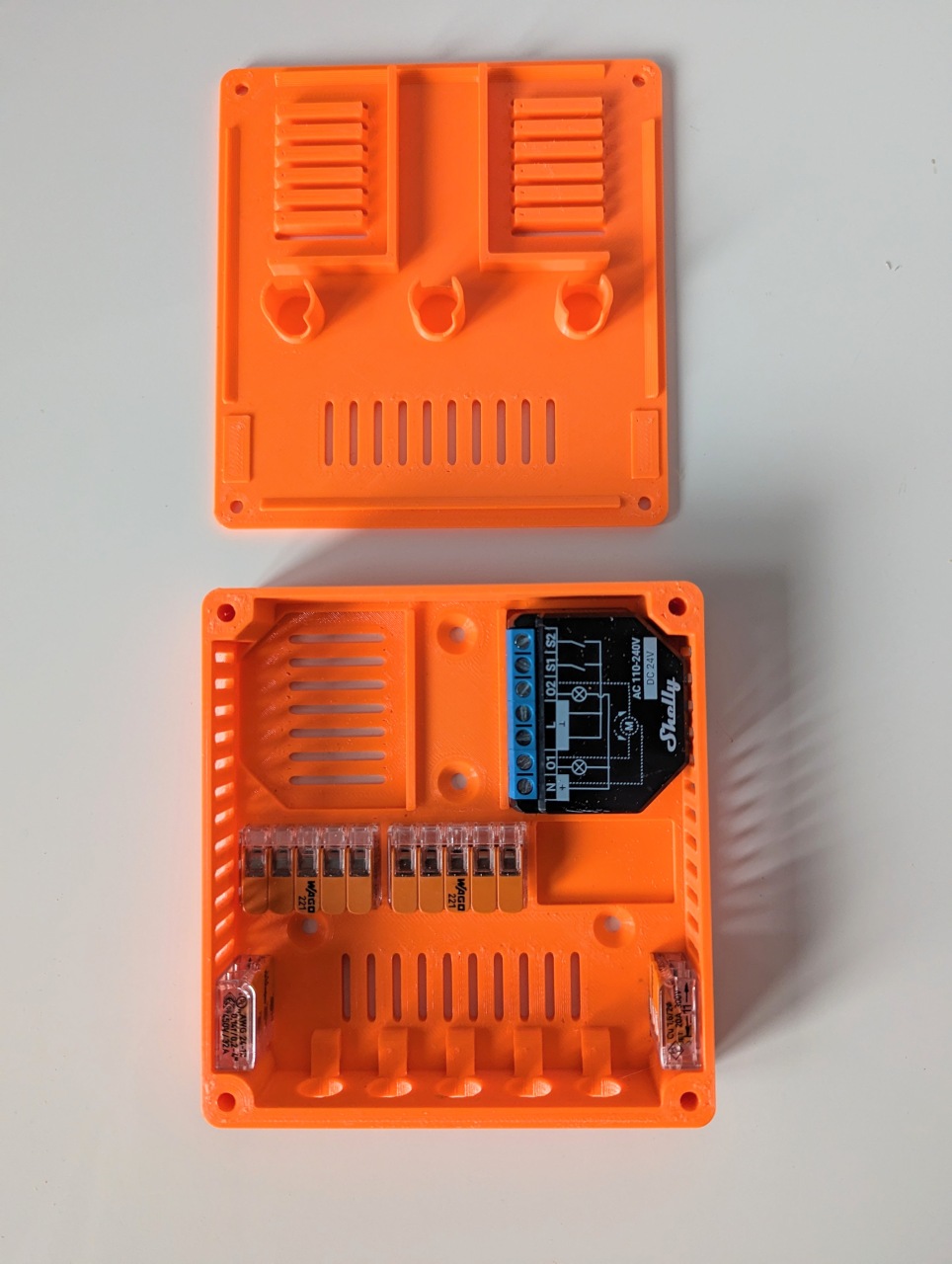 Quad-relay Shelly box for flex wires and wago 221 connectors (2PM) by ...