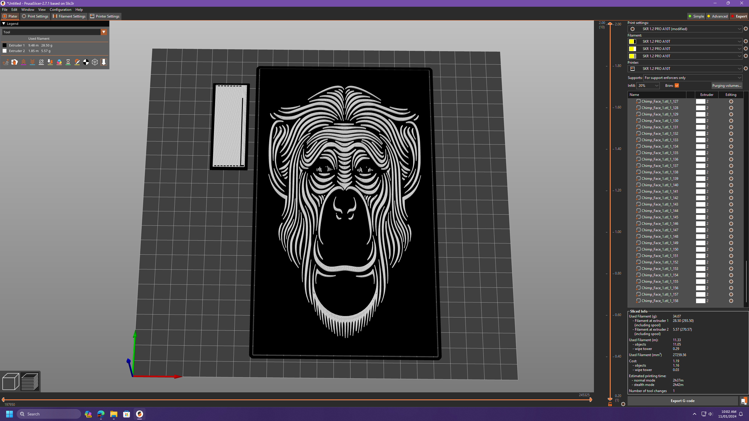 Chimp Portrait 1 by Clod Stomper Productions | Download free STL model ...