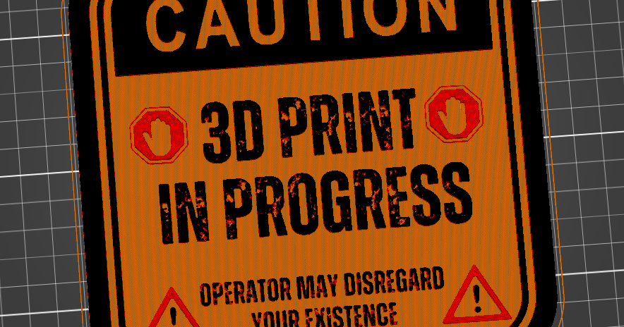 plate Caution 3D print in progress by STSUL.CZ | Download free STL ...