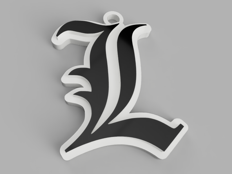 L | Death Note - Pendant by Iregon | Download free STL model ...