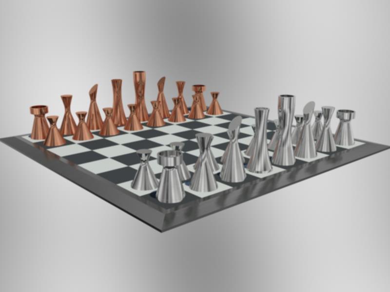 Modern Chess Set by zcohen | Download free STL model | Printables.com