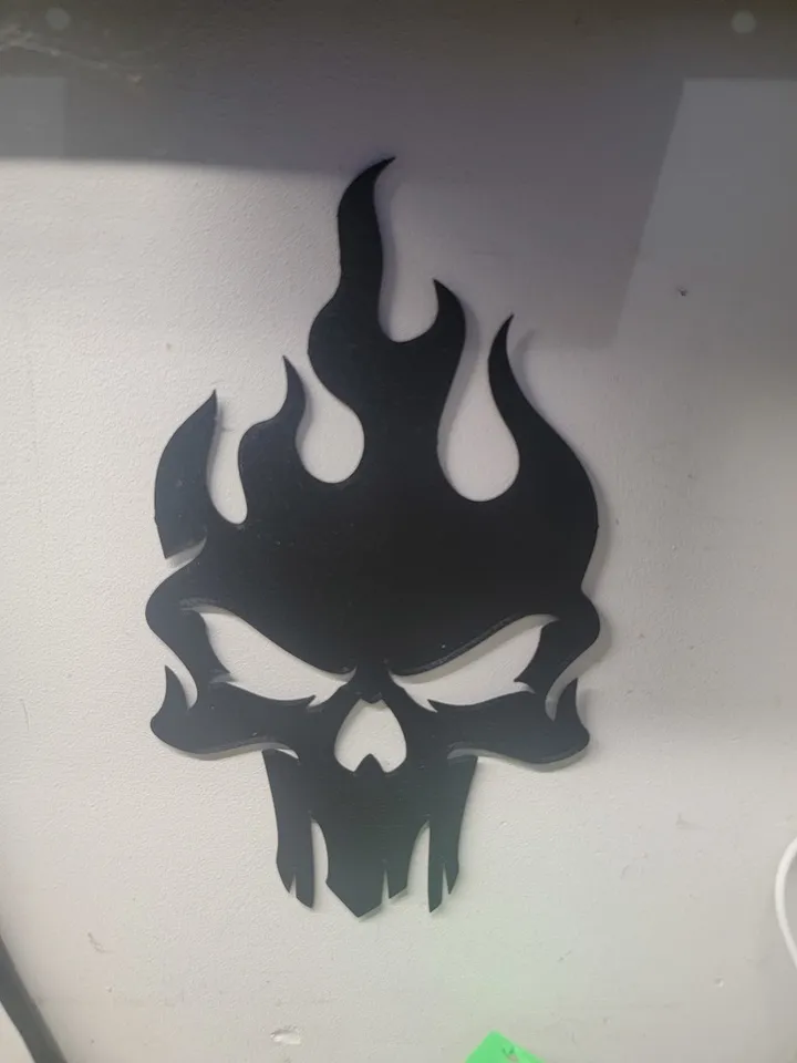 Flaming Skull Wall Decor by KiLLiE | Download free STL model ...