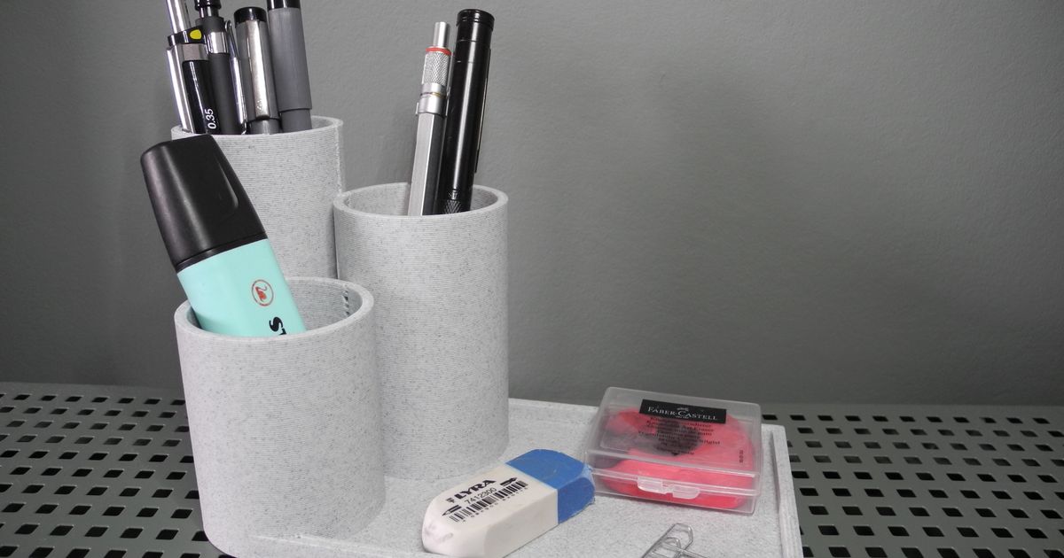 3 Tubes Desk Organizer by Agent Mess | Download free STL model ...
