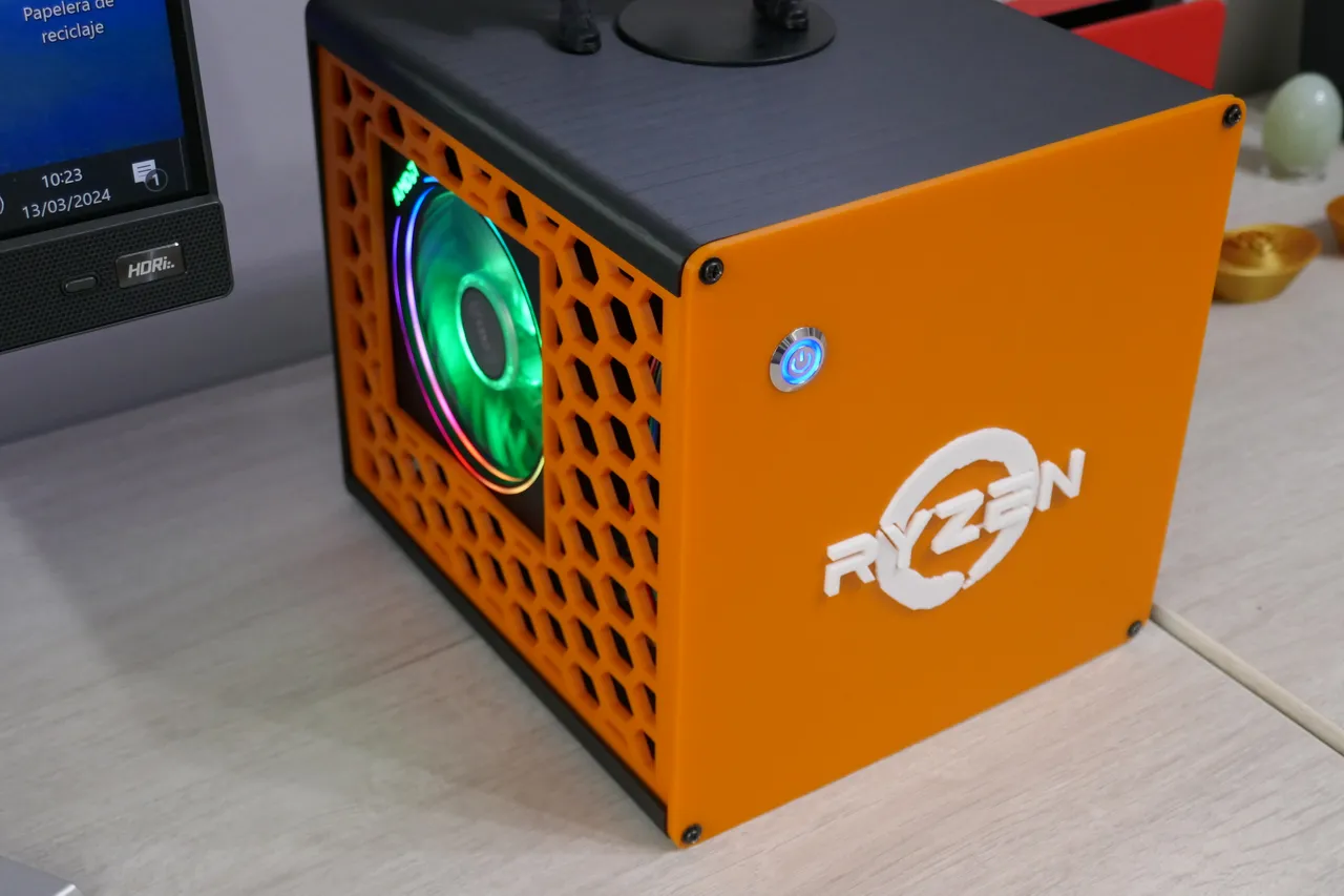 PC CAJA ITX CON VENTANA LATERAL DISIPADOR AMD WRITH PRISM MINI TORRE LOGO RYZEN COMPUTER CASE by ...
