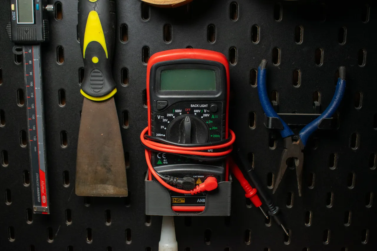 Multimeter support for Ikea Skadis by La 3D dans la Poche | Download free STL model | Printables.com