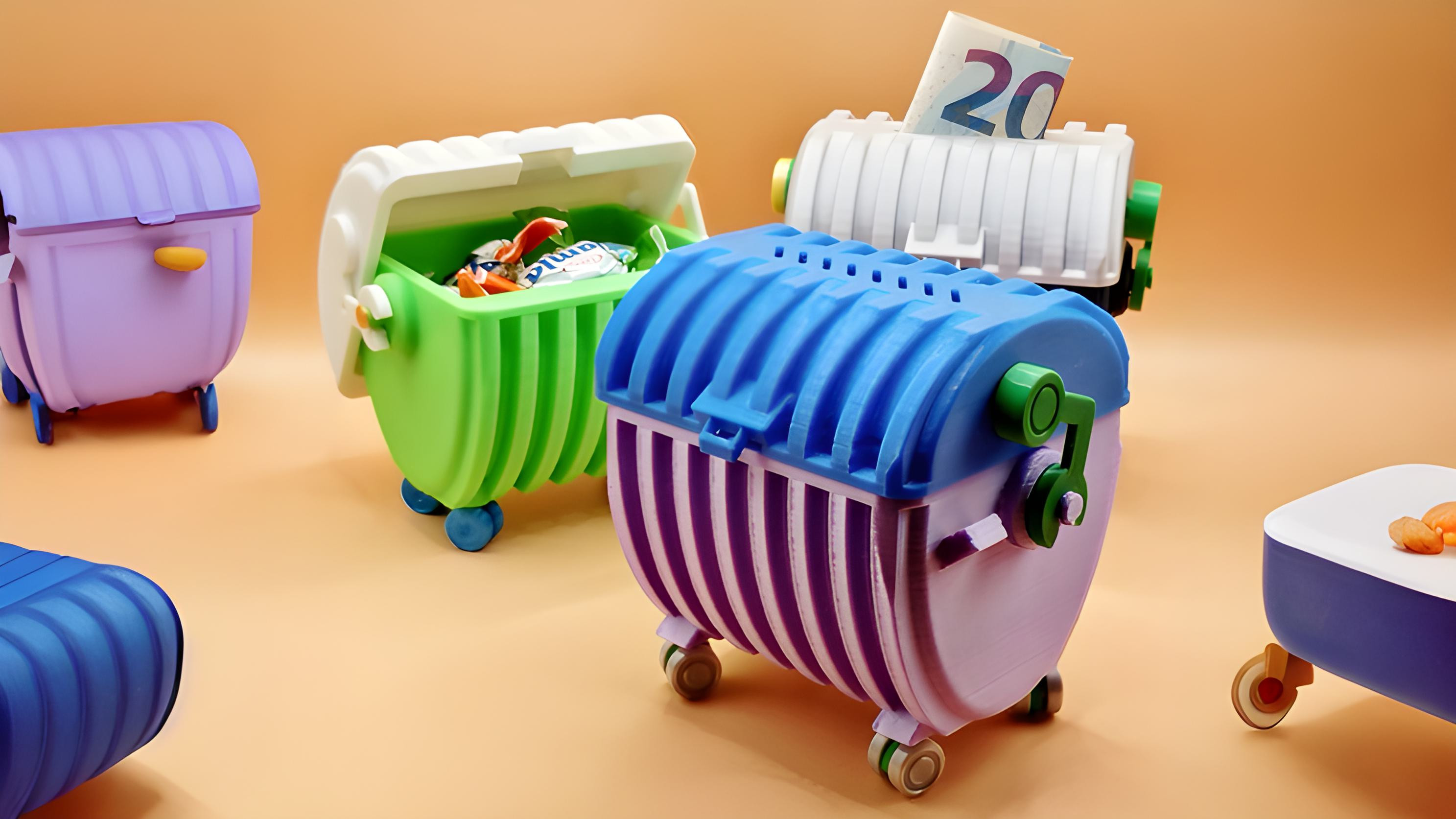 Trash can / Dustbin / Money box container by 3D PRINT | Download free ...