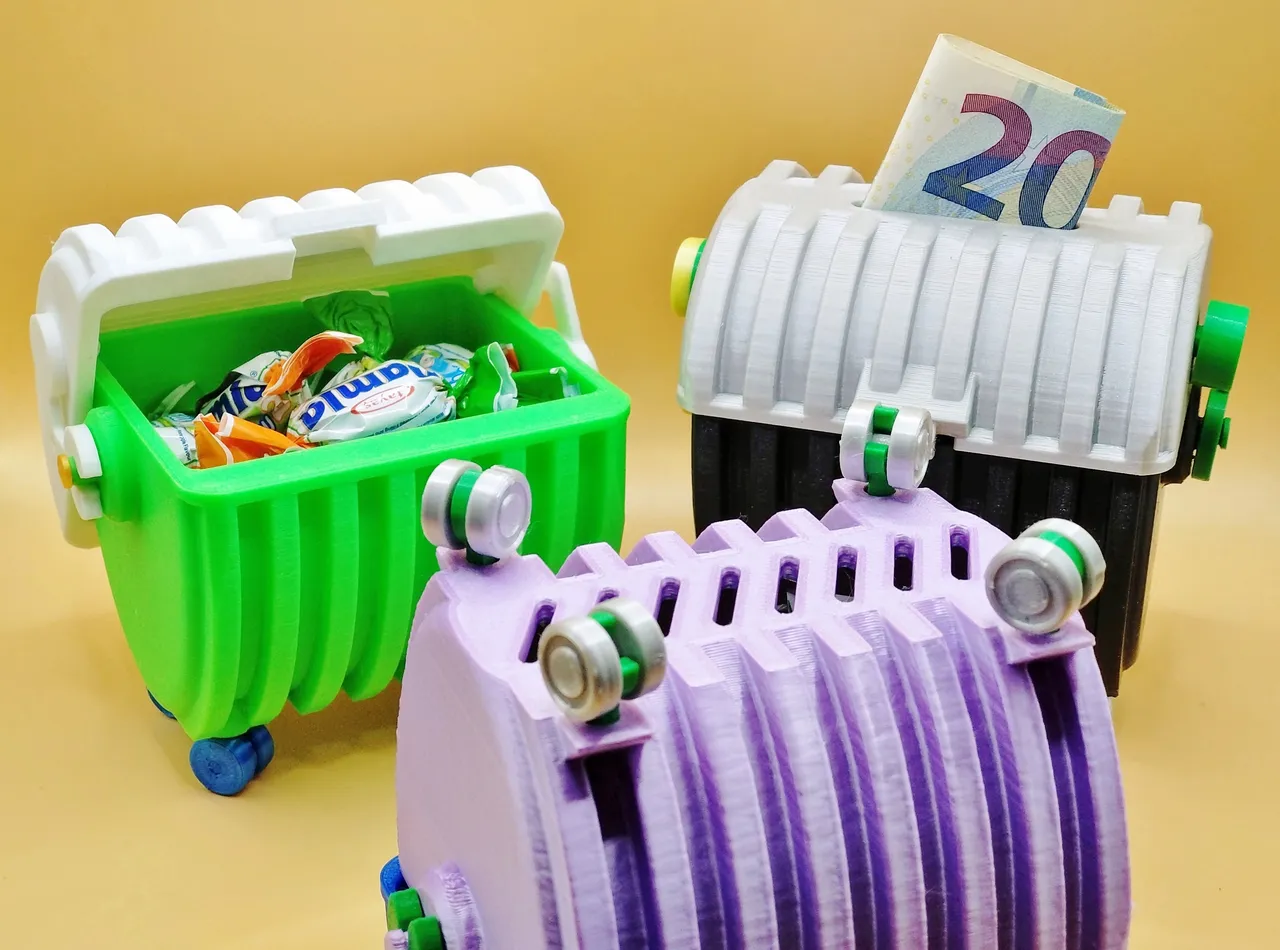 Trash can / Dustbin / Money box container by 3D PRINT | Download free ...