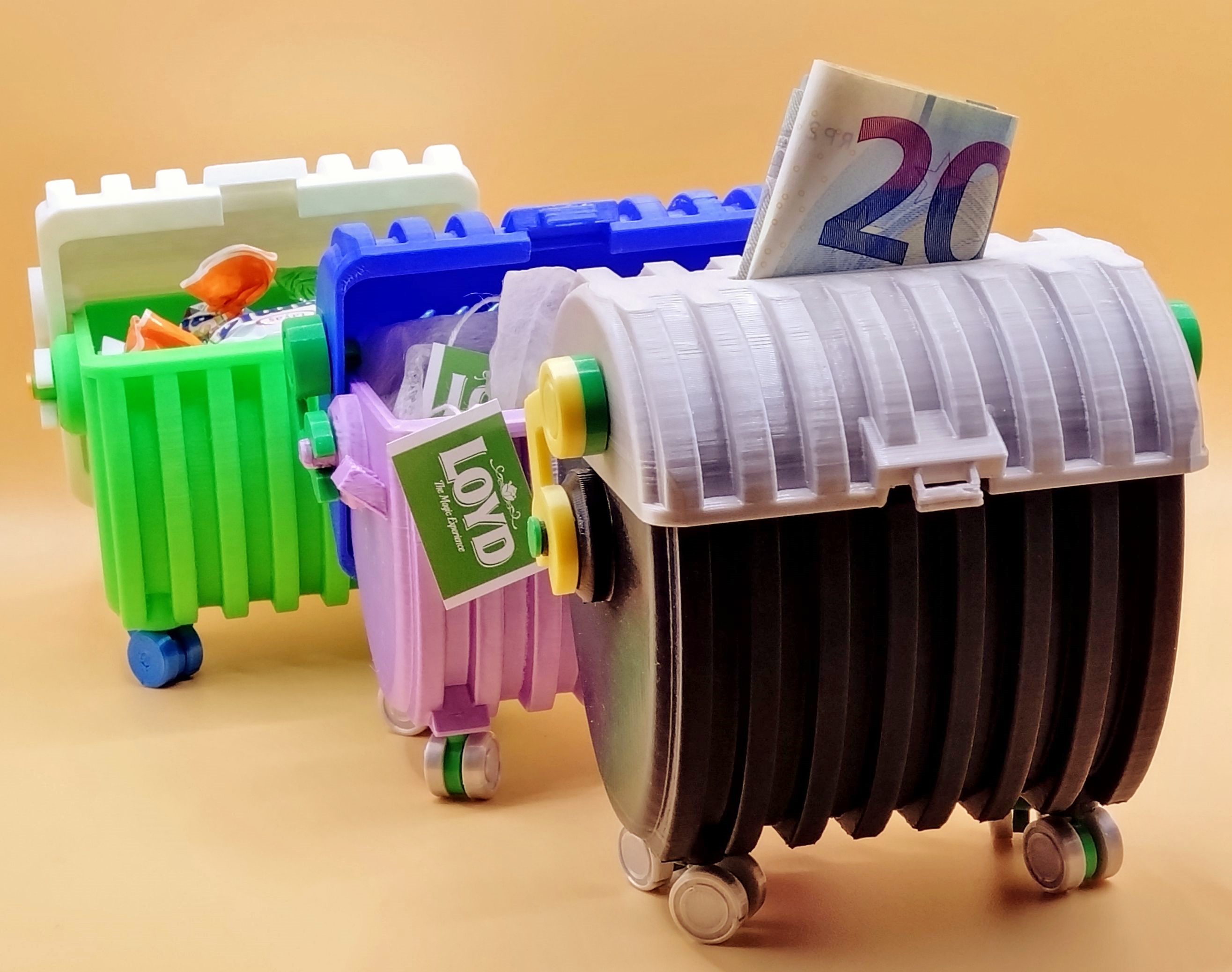 Trash can / Dustbin / Money box container by 3D PRINT | Download free ...