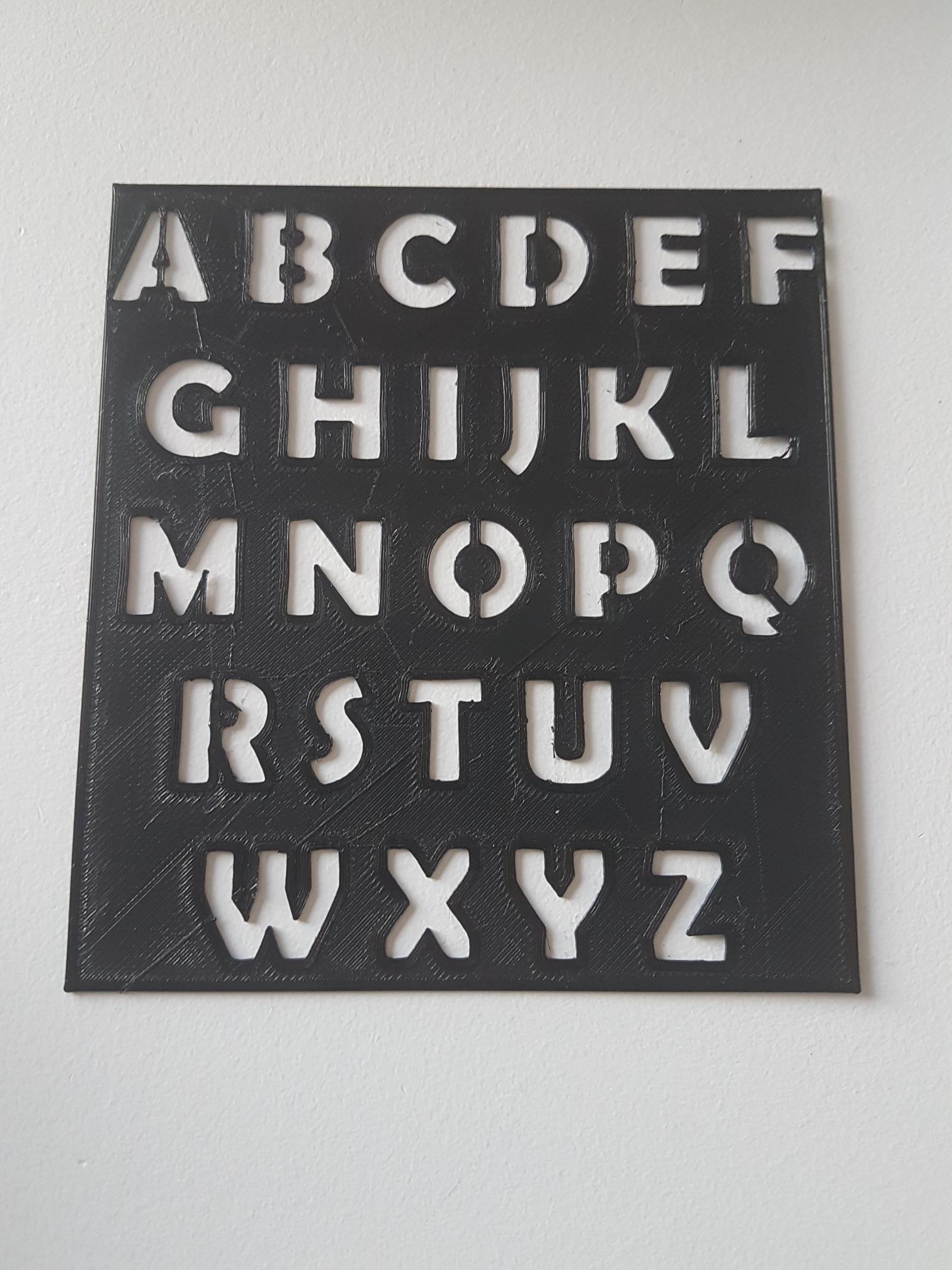 Alphabet stencil by Rowan Toews | Download free STL model | Printables.com