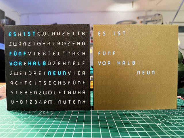 WordClock 16x8 LED matrix (2023-V3) - Closed Front by Jens | Download ...