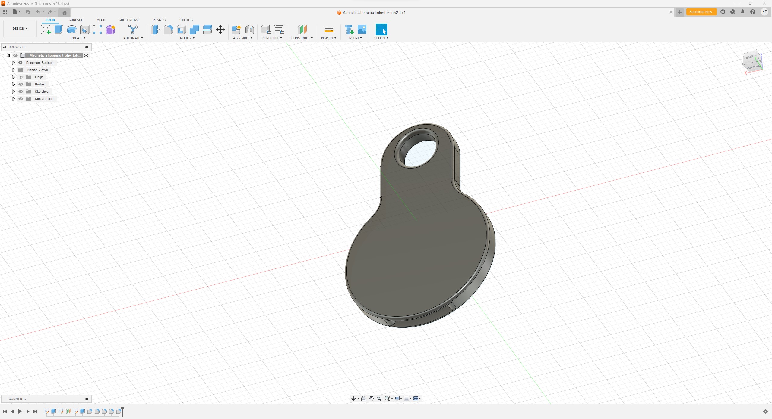 Magnetic key holder and trolley token V2.1 by KORN3L | Download free ...