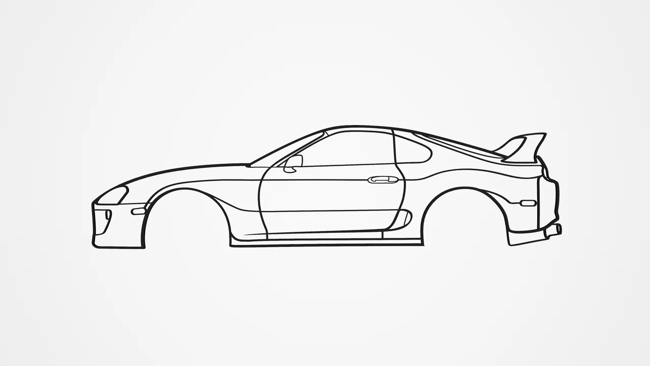Toyota Supra MK4 Silhouette Wall Art by Adim | Download free STL model ...
