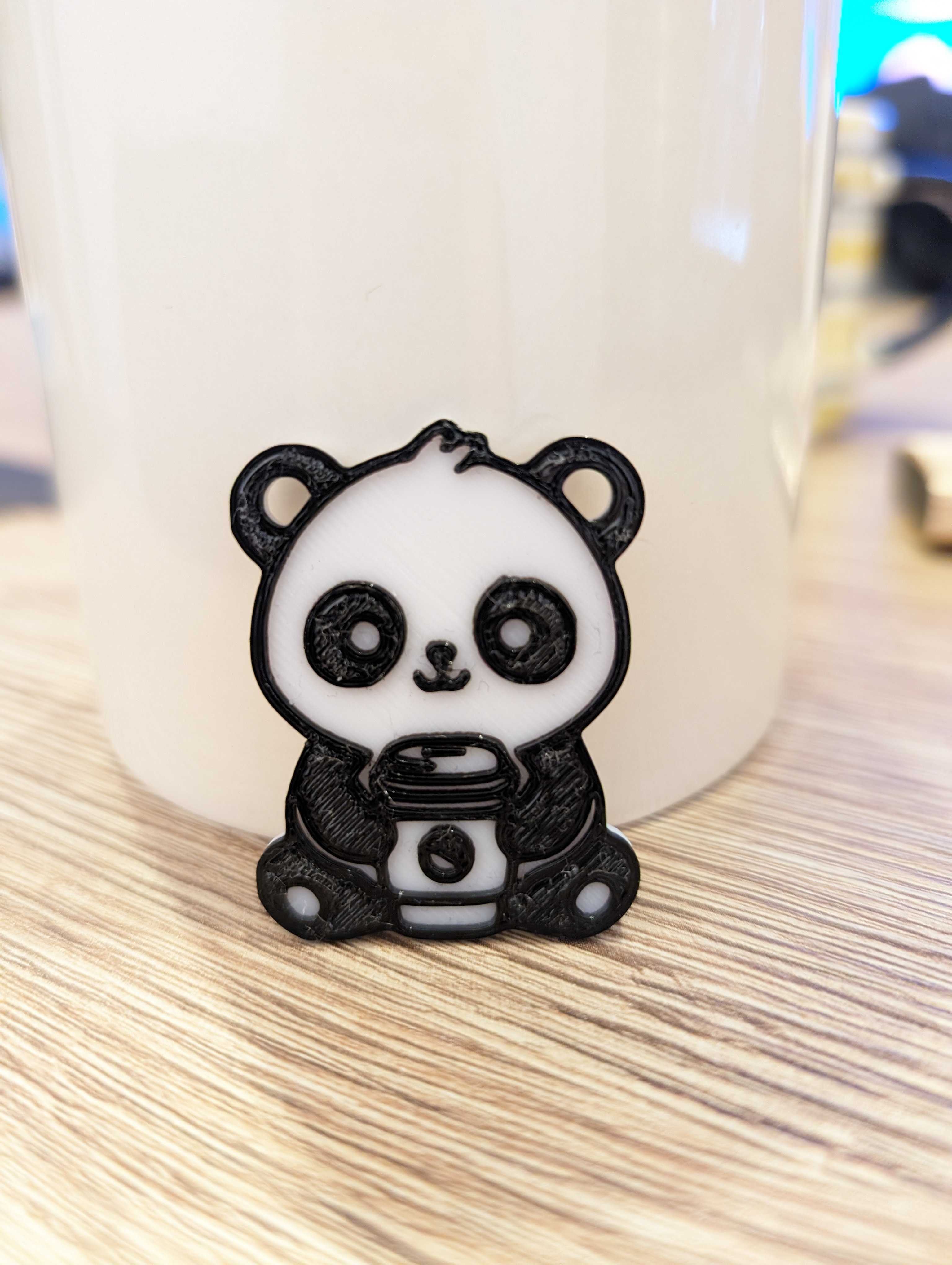 Cute coffee panda - keychain by klimoma | Download free STL model ...