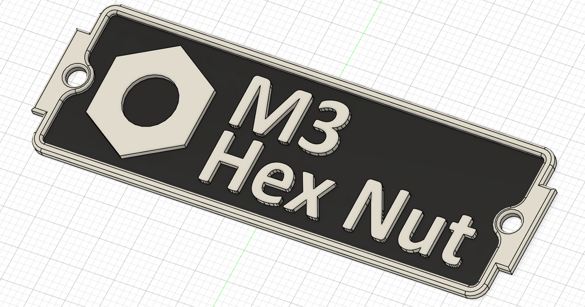 Gridfinity Bin Labels Hex Nut M3, M4, M5, M6, M8, M10, M12, M14, M16, M18, M20 von Eistee ...