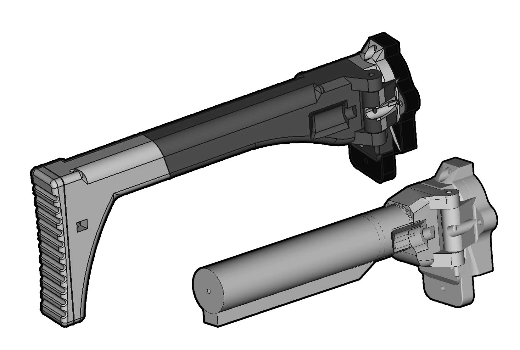 FGC-6 MKII stingray: Partisan 9 folding stock and AR buffer tube ...