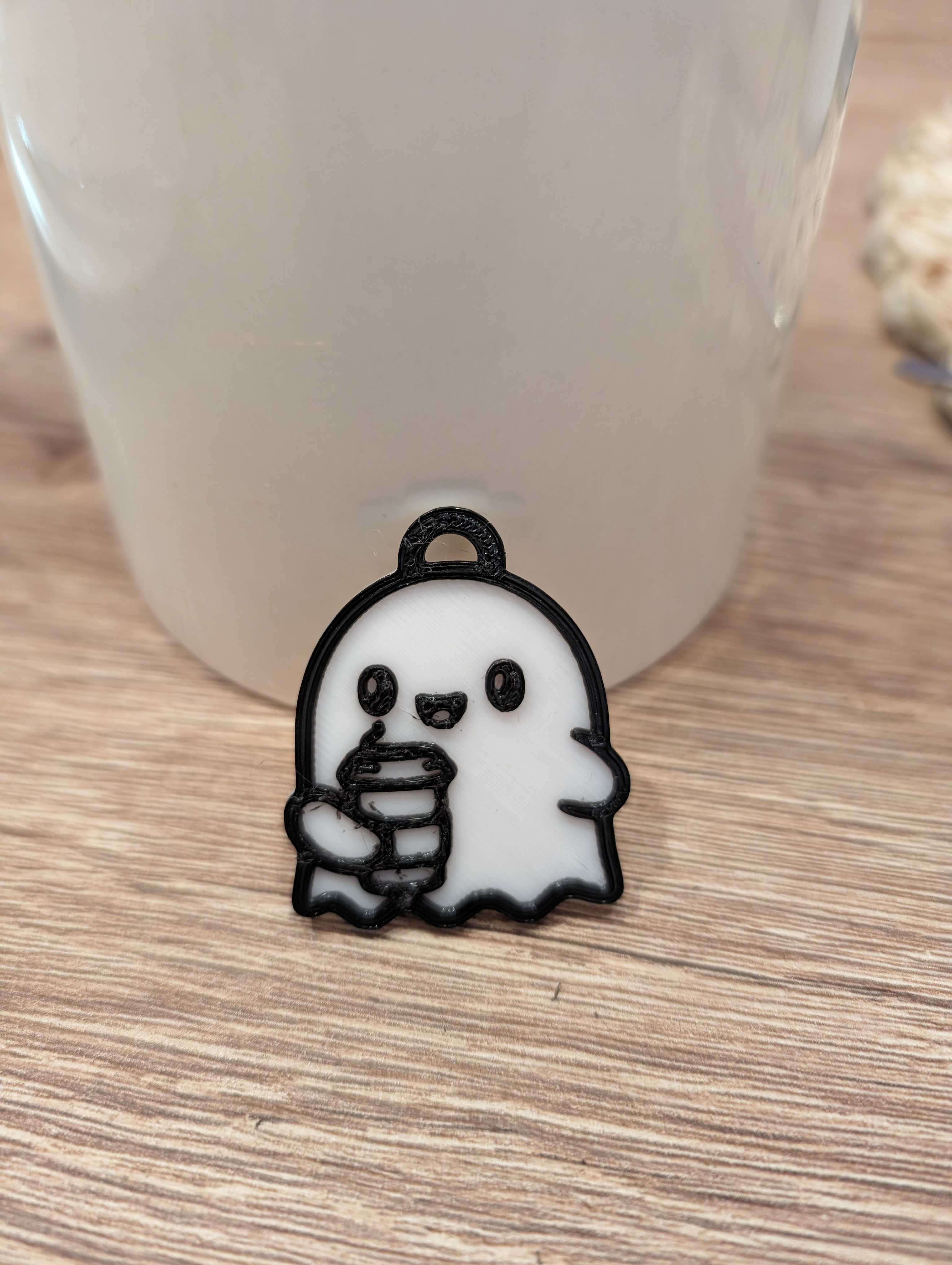 Cute coffee ghost - keychain by klimoma | Download free STL model ...
